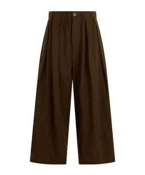 UMA WANG Elastic Waistband Pants - Dark Brown