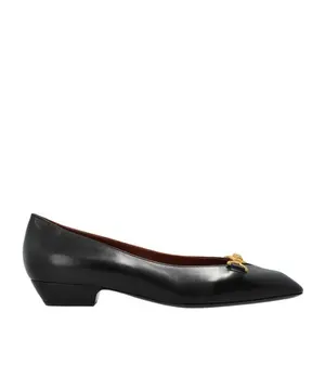 Versace Pointed-toe Leather Ballet Flats