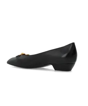 Versace Pointed-toe Leather Ballet Flats