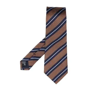 Giorgio Armani Woven Silk Neck Tie - Beige