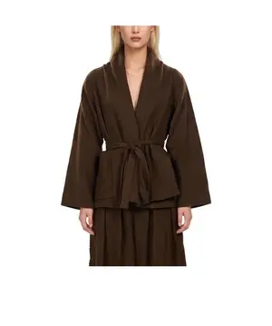 UMA WANG Casual Lace-up Jacket - Dark Brown
