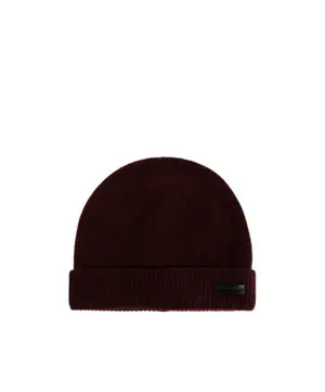 Emporio Armani Ribbed Knit Hat - Claret