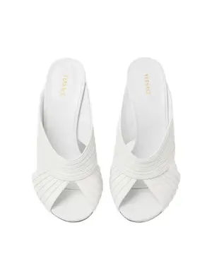 Versace Nappa Mules 90 Mm - White