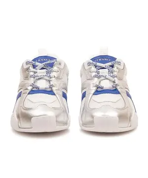 Versace Mesh Lace-up Sneakers - Bluesilver