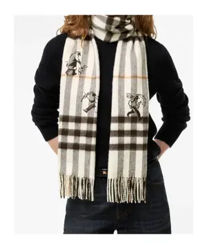 Burberry Check Mates Cashmere Scarf