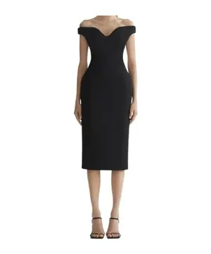 MUGLER Off-shoulder Sculptural Dress