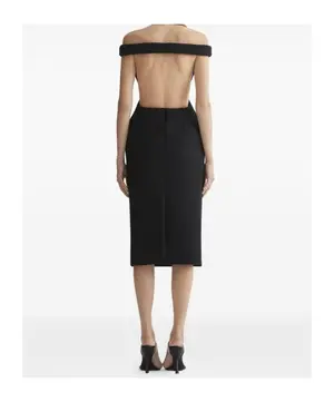 MUGLER Off-shoulder Sculptural Dress