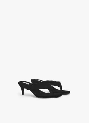Alaïa Heeled Thong Mules - Black