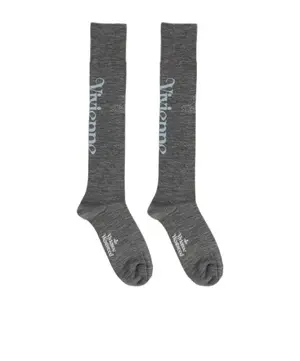 VIVIENNE WESTWOOD Logo Knee-high Socks - Grey