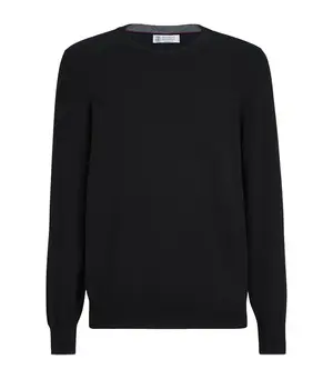 Brunello Cucinelli Cashmere Crew-neck Sweatshirt - Black