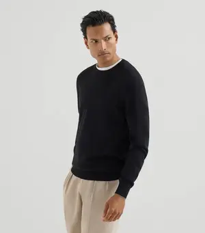 Brunello Cucinelli Cashmere Crew-neck Sweatshirt - Black