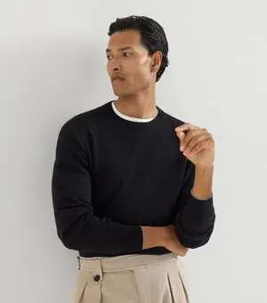 Brunello Cucinelli Cashmere Crew-neck Sweatshirt - Black