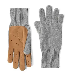 Brunello Cucinelli Cashmere-suede Gloves - Grey