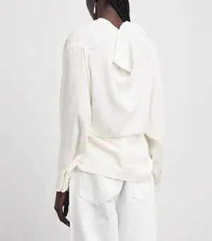 Source Unknown Long-sleeve Draped Pisa Blouse