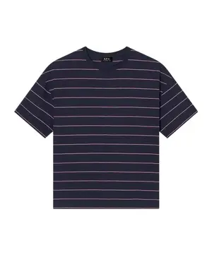 A.p.c. Loose T-shirt With Pink Stripes