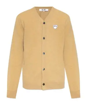 Play Comme Des Garcon Long-sleeved V-neck Sweater