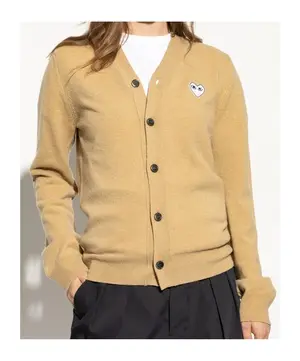 Play Comme Des Garcon Long-sleeved V-neck Sweater