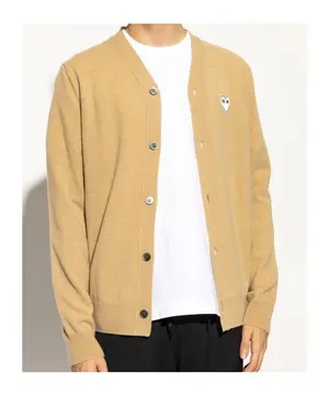 Play Comme Des Garcon Long-sleeved V-neck Sweater