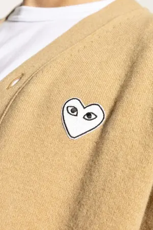 Play Comme Des Garcon Long-sleeved V-neck Sweater