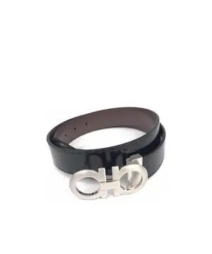 FERRAGAMO Gancio Buckle Belt - Black