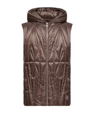 Moncler Geocamo Ziplock Hooded Down Vest - Taupe