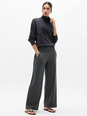 Athleta Venice Pintuck High Rise Wide Leg Pant - Ash