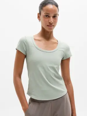 Athleta Signature Rib Scoop Tee