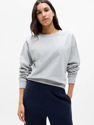 Athleta Forever Fleece Classic Crew Sweatshirt - Grey