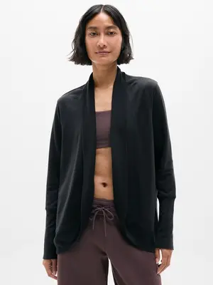Athleta Coaster Luxe Open Cardigan - Black