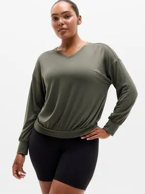 Athleta Move With Ease V-neck Top - Jungle