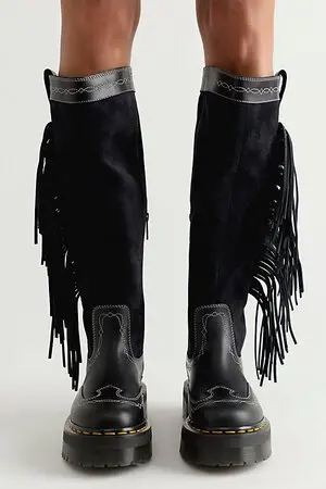 Dr. Martens Fusion Fringe Hi Boots - Black