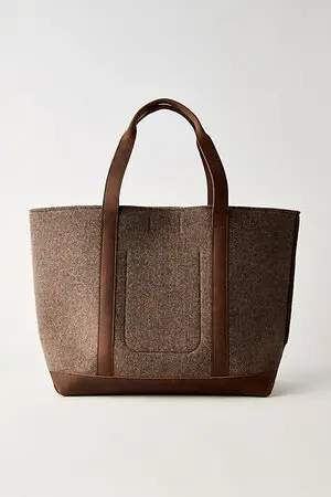 L.l.bean Leather Trim Wool Tote