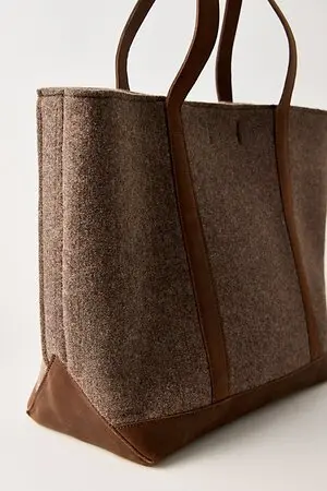 L.l.bean Leather Trim Wool Tote