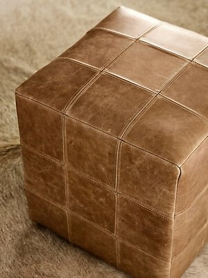 Overland Leather Ottoman