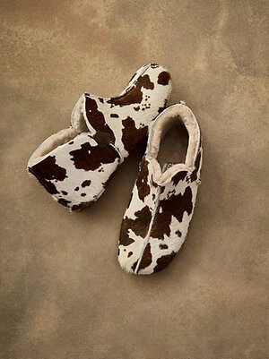 Overland Ima Shearling-lined Cowhide Slipper - White/brown