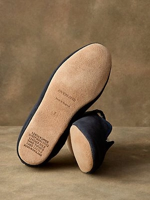 Overland S Eden Shearling-lined Leather Slippers - Navy