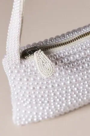 Anthropologie Ellie Pearl Slouchy Shoulder Bag - White