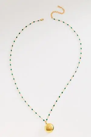 HEATHER HAWKINS North Star Locket Necklace - Emerald Green