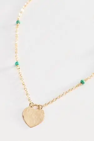HEATHER HAWKINS Hammered Heart Padlock Necklace