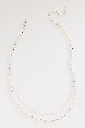 HEATHER HAWKINS Draped Drawn Box Cha Necklace - Silver
