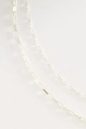 HEATHER HAWKINS Draped Drawn Box Cha Necklace - Silver