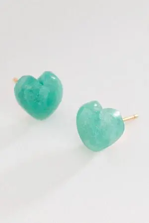 HEATHER HAWKINS Heart Stud Earrgs - Blue Pattern