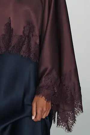 Anthropologie Sat Lace Poncho Top - Chocolate