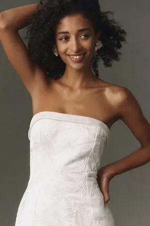 Bhldn Strapless Sat Mi Dress