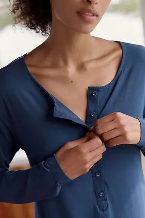 LYREBIRD Henley Lounge Dress Modaluxe - Navy