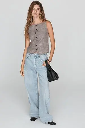 Maeve Sleeveless Structured Button-front Top