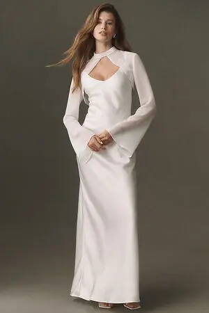 MARE MARE Caped Satin Slip Dress