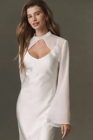 MARE MARE Caped Satin Slip Dress