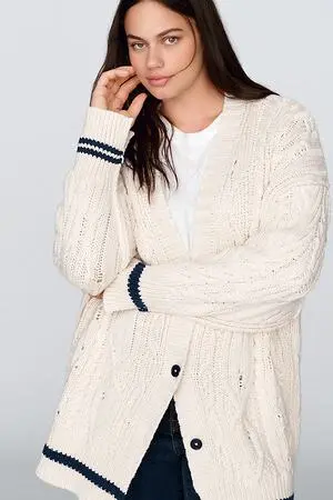 PILCRO Cable-knit Cardigan Sweater