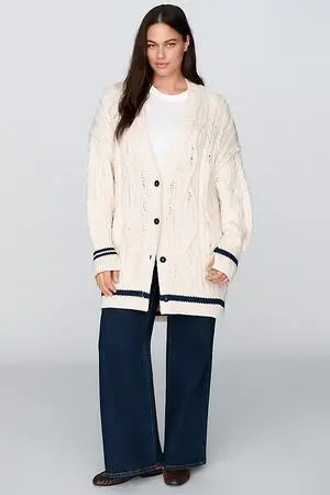 PILCRO Cable-knit Cardigan Sweater